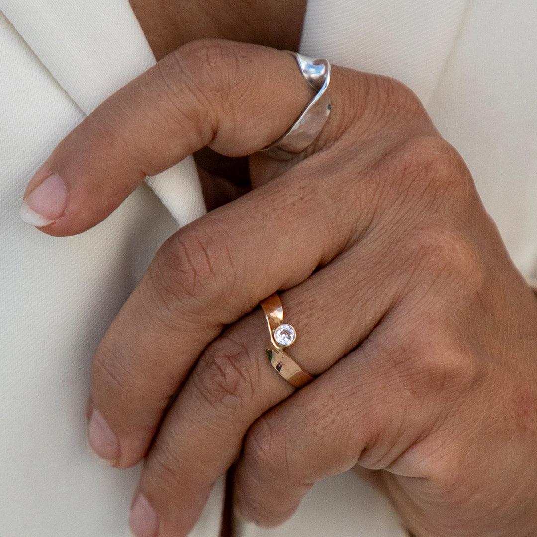 Möbius Ring - Sterling Silver or 14k Gold Twist Ring Birthstone – Joyia ...